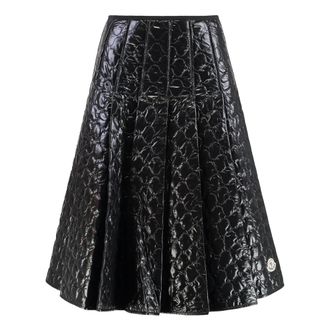 Moncler Gesteppter Midi-Rock mit Karomuster - - Skirts - Damen - Schwarzk - XS