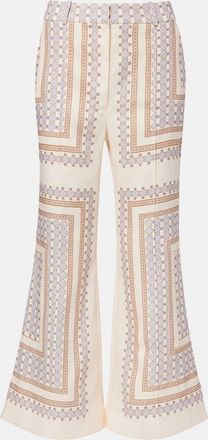 Zimmermann Pantalon &eacute;vas&eacute; imprim&eacute; en lin