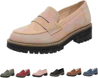 Generic Mocassins pour femme - Mocassins et mocassins orthop&eacute;diques &agrave; plateforme - Chaussures &agrave; enfiler pour femme - Chaussures basses confortables en daim - 