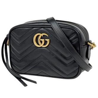 Gucci Sac bandouli&egrave;re Pre-owned GG Marmont - Femme - Pre-owned - Noir - Taille: ONE Size