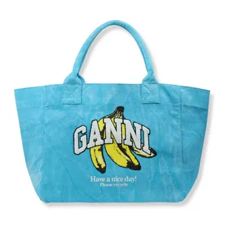 Ganni Femme, Sacs, Bleu, Taille: ONE Size Sac fourre-tout moyen