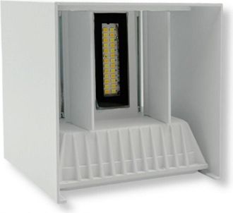 Trade Shop Trade Shop - LAMPADA APPLIQUE LED MURO 22W DOPPIA EMISSIONE CCT 3IN1 LUCE SELEZIONABILE ESTERNO E66-3C - Weiß