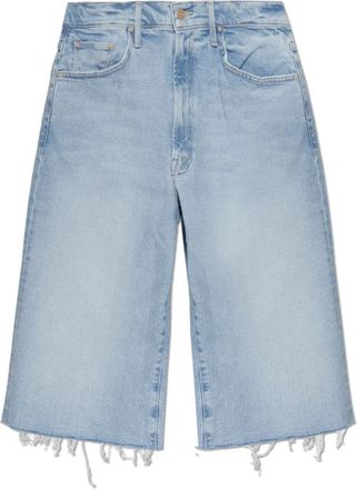 Mother The Whole Lot Zip Fray - - Shorts - Damen - Blau - W30
