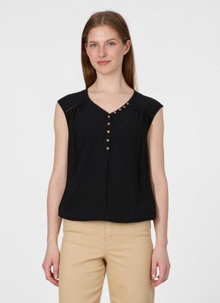 Ragwear V-Shirt SALTTY Viskose mit Gummizug am Saum und Knopfleiste