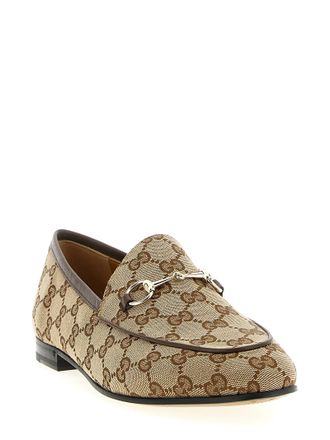 Gucci Womens Beige Polyester Slip-On Loafers