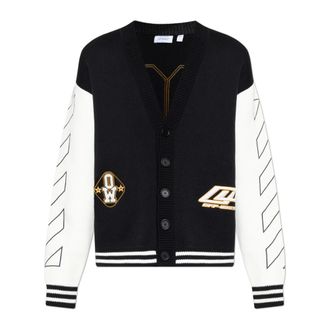 Off-white Homme, Pulls, Noir, Taille: XL Cardigan avec applications
