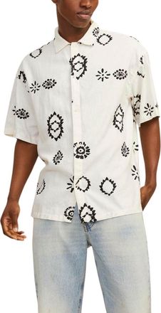 Jack & Jones JORNOTO Linen AOP Shirt SS LN