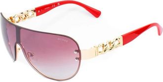 Guess Femme, Accessoires, Rouge, Taille: ONE Size Metal Frame Aviator Lunettes de soleil