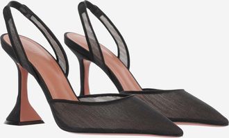 Amina Muaddi Womens Pumps Holli Mesh Black Polyamide