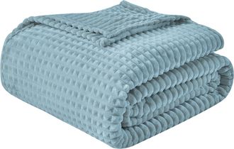 Emme Kuscheldecke Flauschige - 3D-Touch-Erlebnis Fleecedecke, Weiche Warme Wolldecke Überwurfdecke, Couchdecke, Decke für Sofa, Tagesdecke, Wohndecke, Blau