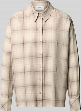 Comma Relaxed Fit Bluse aus Baumwoll-Viskose-Mix im Allover-Look