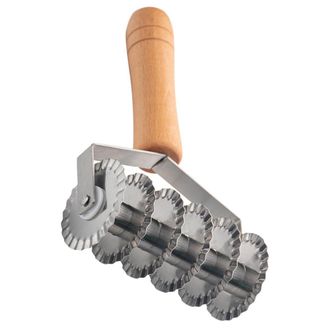 Luxshiny Gitterteigschneider Mit Holzgriff Teigschneideger&auml;t Aus Edelstahl K&uuml;chenwerkzeug F&uuml;r Effizientes Teigschneiden Teigroller F&uuml;r Gittermuster