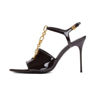 Balmain Femme, Chaussures, Noir, Taille: 36 EU Sandales Sync en cuir verni