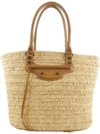 Balenciaga Pre-owned Le City Basket Medium Raffia Lamb Bag - Femme - Pre-owned - Beige - Taille: ONE Size