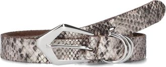 Elvy Beiger Schlangenprint-Lederg&uuml;rtel - - Accessories - Damen - Grau - 75 CM
