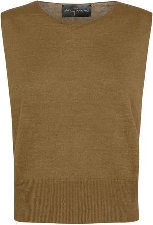 Cortana Femme, Tops, Vert, Taille: 40 FR Gilet en maille de lin