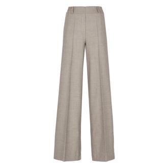 D.exterior Weite Wollhose - - Trousers - Damen - Beige - XS