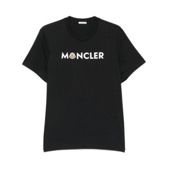 Moncler Logo Baumwoll-T-Shirt - - Tops - Herren - Blau - 2XL