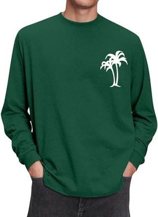 Generic T-shirt &agrave; manches longues pour homme, t-shirt surdimensionn&eacute; imprim&eacute; &agrave; manches longues, t-shirt d&eacute;t&eacute; l&eacute;ger, col rond, t-shirt &agrave; manches longues, t-shi
