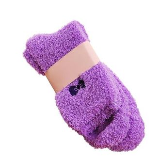 Generic Colorful Women Soft Bed Socks Winter Warm Slipper Fleece Sock Alpaga Chaussettes Femme Chaud, lilas, taille unique