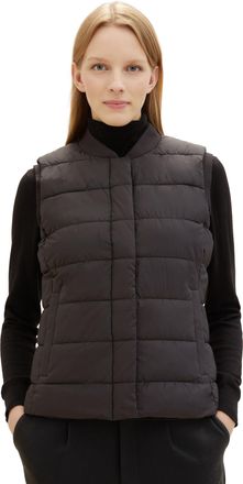 Tom Tailor Damen Lightwight Steppweste, 14482 - Deep Black, XL