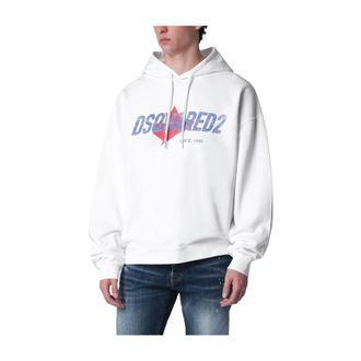 Dsquared2 Herren, Sweatshirts & Hoodies, Wei&szlig;, LGr&ouml;&szlig;e