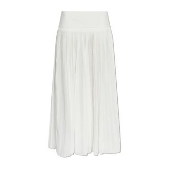R&oacute;he Femme, Jupes, Blanc, Taille: 38 FR Jupe Maxi Pliss&eacute;e en Popeline