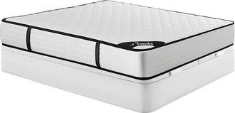 Vente-Unique Bett-Set 180 x 200 cm, Bettkasten wei&szlig; + Matratze 7-Zonen-Taschenfederkern & Memory-Schaum, H&ouml;he 22 cm - LUREAN von YSM&Eacute;E