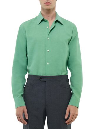 Fursac Chemise &agrave; col hirondelle en lin et coton - Taille XL - Homme