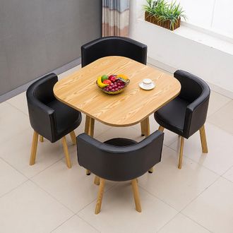 Generic 5-teiliges K&uuml;chen-Esszimmer-Set, runder Fr&uuml;hst&uuml;ckstisch mit 4 St&uuml;hlen, runder Konferenztisch f&uuml;r K&uuml;che/Esszimmer