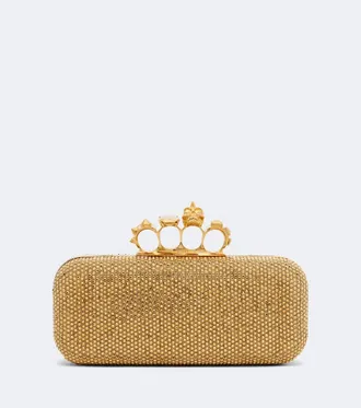 Alexander McQueen Pochette Knuckle en cuir &agrave; ornements