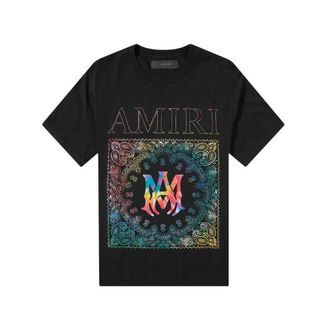Amiri Homme, Tops, Noir, Taille: L Rainbow Bandana Tee