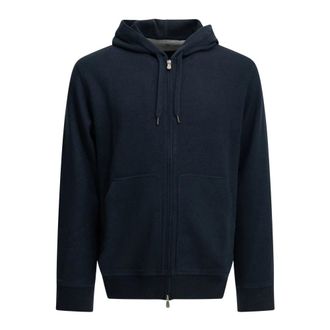 Brunello Cucinelli Sweatshirt mit Rei&szlig;verschluss - - Sweatshirts & Hoodies - Herren - Blau - L