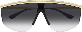 Chlo&eacute; CH0415S-001 Gradient Lens Mask Sunglasses - Gold