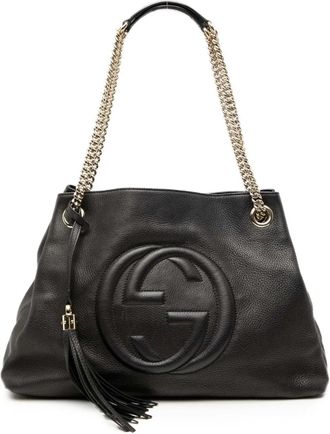 Gucci Shopper - Medium Leather Soho Chain Tote - Gr. unisize - in Schwarz - für Damen