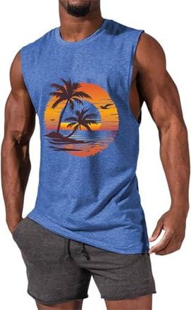 Generic D&eacute;bardeur pour homme - Sans manches - Confortable - Pour la plage, le bodybuilding, le bodybuilding - T-shirt fonctionnel hawa&iuml;en - V&ecirc;tement sans manc