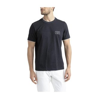 PESERICO Weiches T-Shirt aus reiner Baumwolle - - Tops - Herren - Blau - M