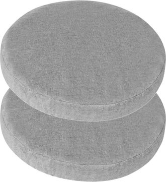 Generic 35cm Rund Stuhlkissen 2er Set Weiche Leinen Stuhlkissen Waschbar Sitzkissen Stuhl rutschfest Sitzpolster Stuhlauflage Bodenkissen f&uuml;r K&uuml;che Esszimmer 