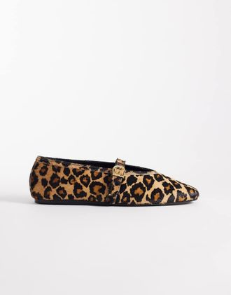 Asos Lively - Hochwertige Ballerinas im Mary-Jane-Stil mit Leopardenmuster-Bunt