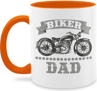 Shirtracer Tasse Tassen 325ml - Geschenk zum Vatertag - Biker Dad Papa Motorrad Motorradfan Chopper - 325 ml - Orange - vatertagstasse vatertagsgeschenk vintage 
