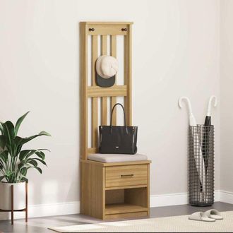 vidaXL Portemanteau sandens 45x40x159,5 cm bois massif pin - Vidaxl