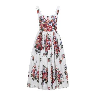 Dolce & Gabbana Femme, Robes, Multicolore, Taille: 36 FR Robe Midi Imprim&eacute;e Bouquet de Fleurs