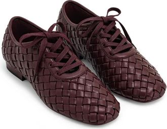 JW PEI Kayla - Schnürschuhe in Burgunderrot mit gewebtem Riemen