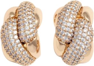 Self Portrait Femme, Accessoires, Jaune, Taille: ONE Size Gold Crystal Earrings