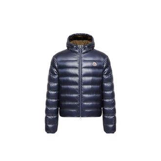 Moncler Moncler Doudoune Courte Repliable &Agrave; Capuche Forzo, Homme, Bleu, Taille: 0