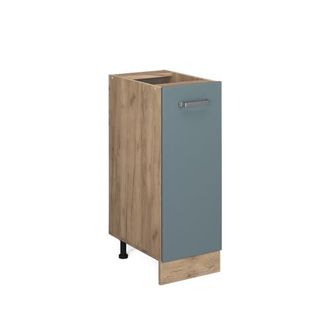 Vicco Meuble de Cuisine R-Line, Bleu-Gris/Ch&ecirc;ne de Force dor&eacute;, 30 cm sans Plan de Travail