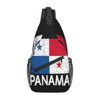 Generic Drapeau Panam&eacute;en Vintage Panama Sac &Agrave; Bandouli&egrave;re D&eacute;contract&eacute; Sling Bag L&eacute;ger Sac Banane Pour Randonn&eacute;e Homme Femme