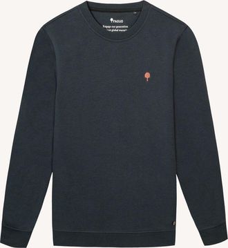 Faguo Sweat col rond bleu marine coton - DONZY