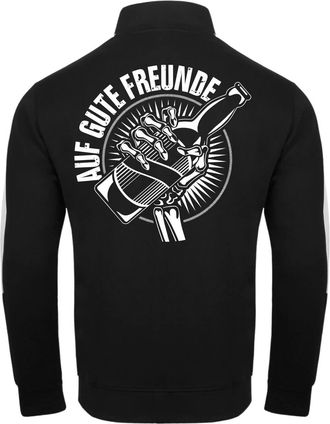 Spass Kostet Herren Trainingsjacke mit Streifen Auf Gute Freunde bis zum Tod (mit R&uuml;ckendruck) Gr&ouml;&szlig;e S - 3XL