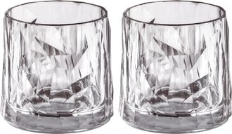 Koziol Superglas Club No. 2, 2 St&uuml;ck, 250 ml, Whiskeyglas aus kristallklarem Kunststoff, luxuri&ouml;s, unzerbrechlich, wiederverwendbar, Party, Camping, 2er Set 